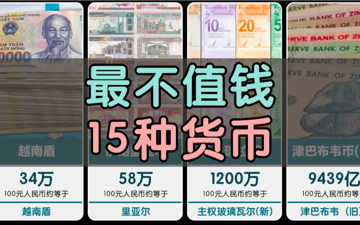 最不值钱的15种货币，你也是亿万富豪 哔哩哔哩