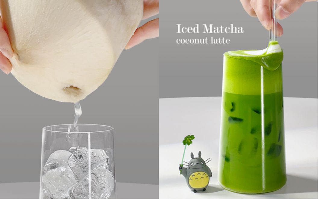 HOME CAFE｜抹茶生椰拿铁?墙裂推荐的盛夏冻饮 - 哔哩哔哩