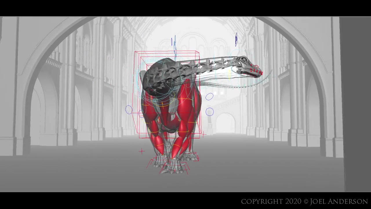Diplodocus RIgged with Maya Muscle System - 视频下载 Video Downloader