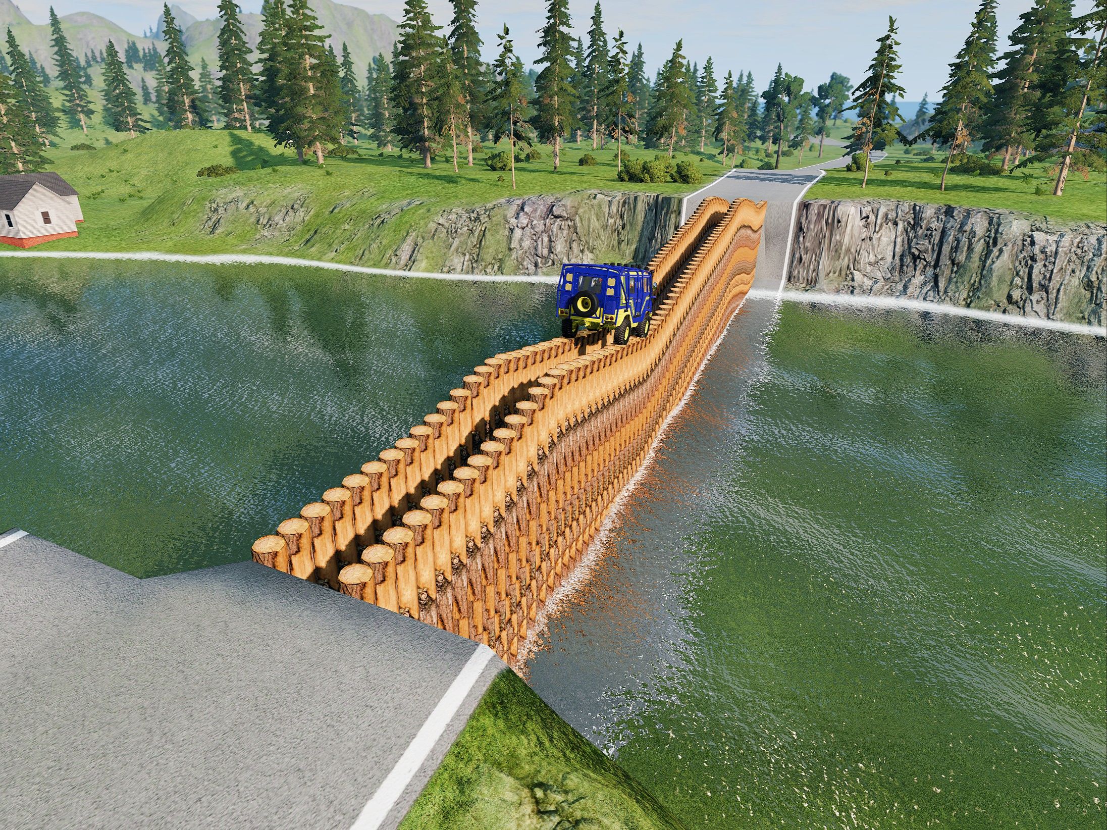 路上有两个独木桥很正常-BeamNG-TV-BeamNG-TV-哔哩哔哩视频