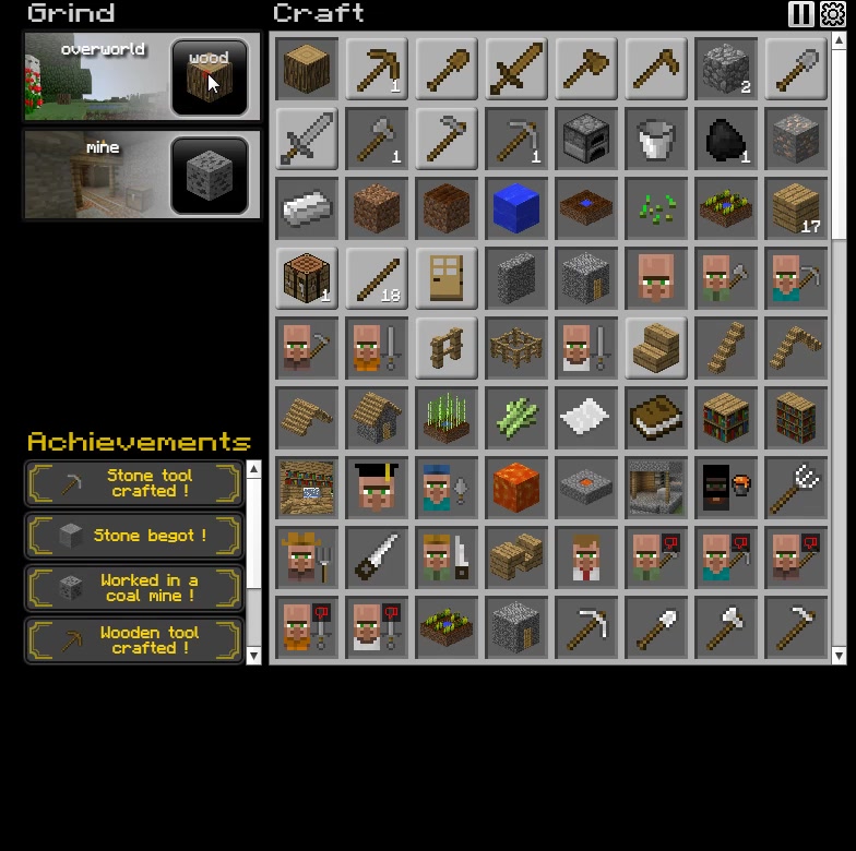 【WYXkk】几年前的小游戏——GrindCraft - 哔哩哔哩