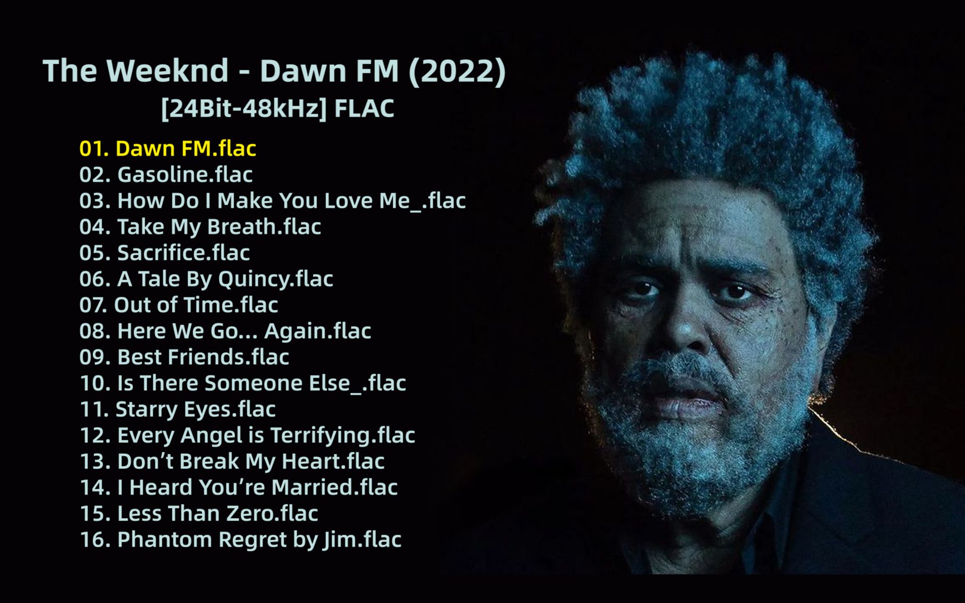 盆栽 The Weeknd 完整专辑《Dawn FM》 (2022) [24Bit-48kHz] FLAC_哔哩哔哩_bilibili