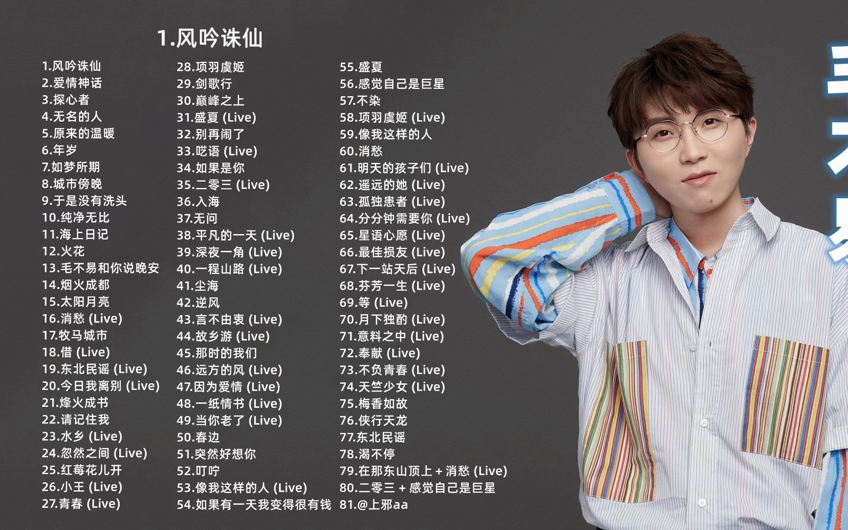 【毛不易】80首好听的音乐合集，像你这样的人，消愁。 哔哩哔哩 