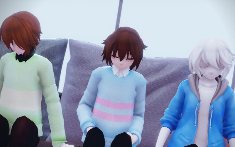 【MMD∥UNDERTALE】 Stressed Judge Boy Frisk, Chara, Sans _哔哩哔哩_bilibili