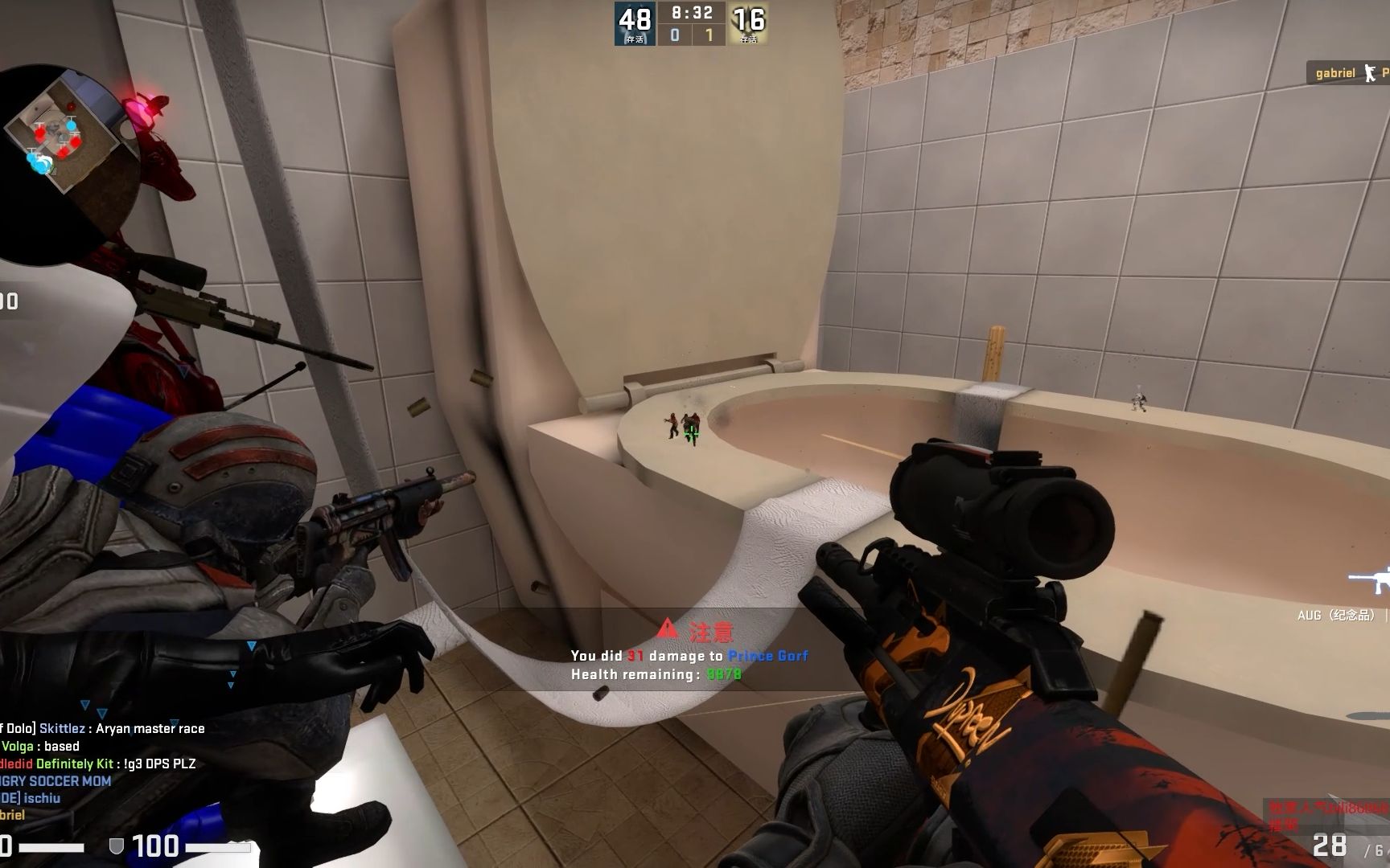 CSGO美服64人僵尸大逃杀模式 厕所逃亡 - 哔哩哔哩