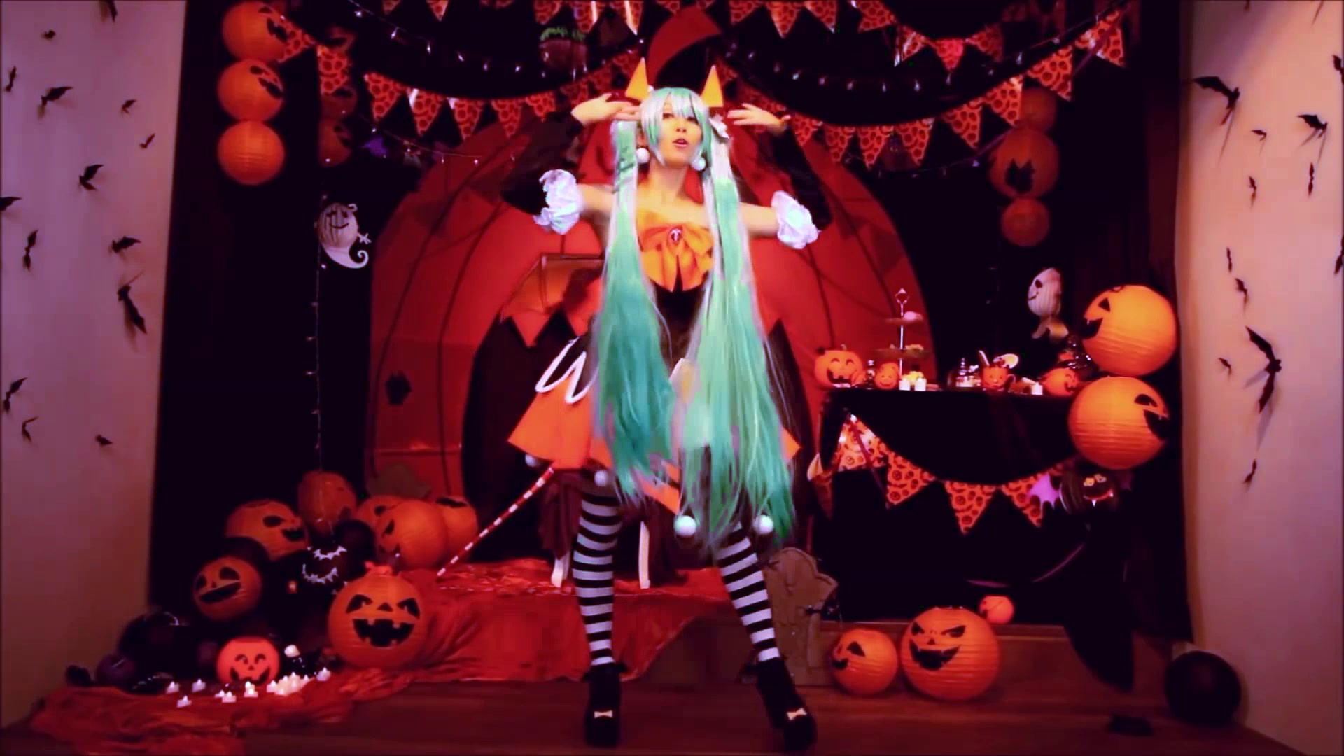 [Cat Lin 貓菻] 初音未來 MIKU 南瓜裝Cosplay [Happy Halloween]_哔哩哔哩_bilibili