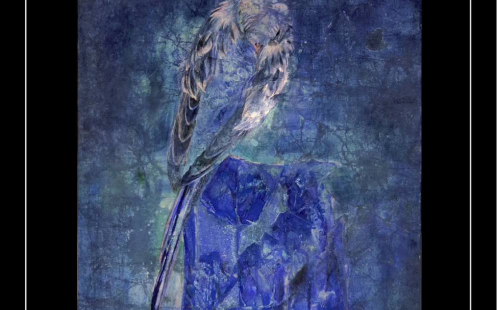 【岩彩】「夜莺」岩彩揉纸制作步骤，从瞎揉到画完的全过程。_哔哩哔哩_bilibili