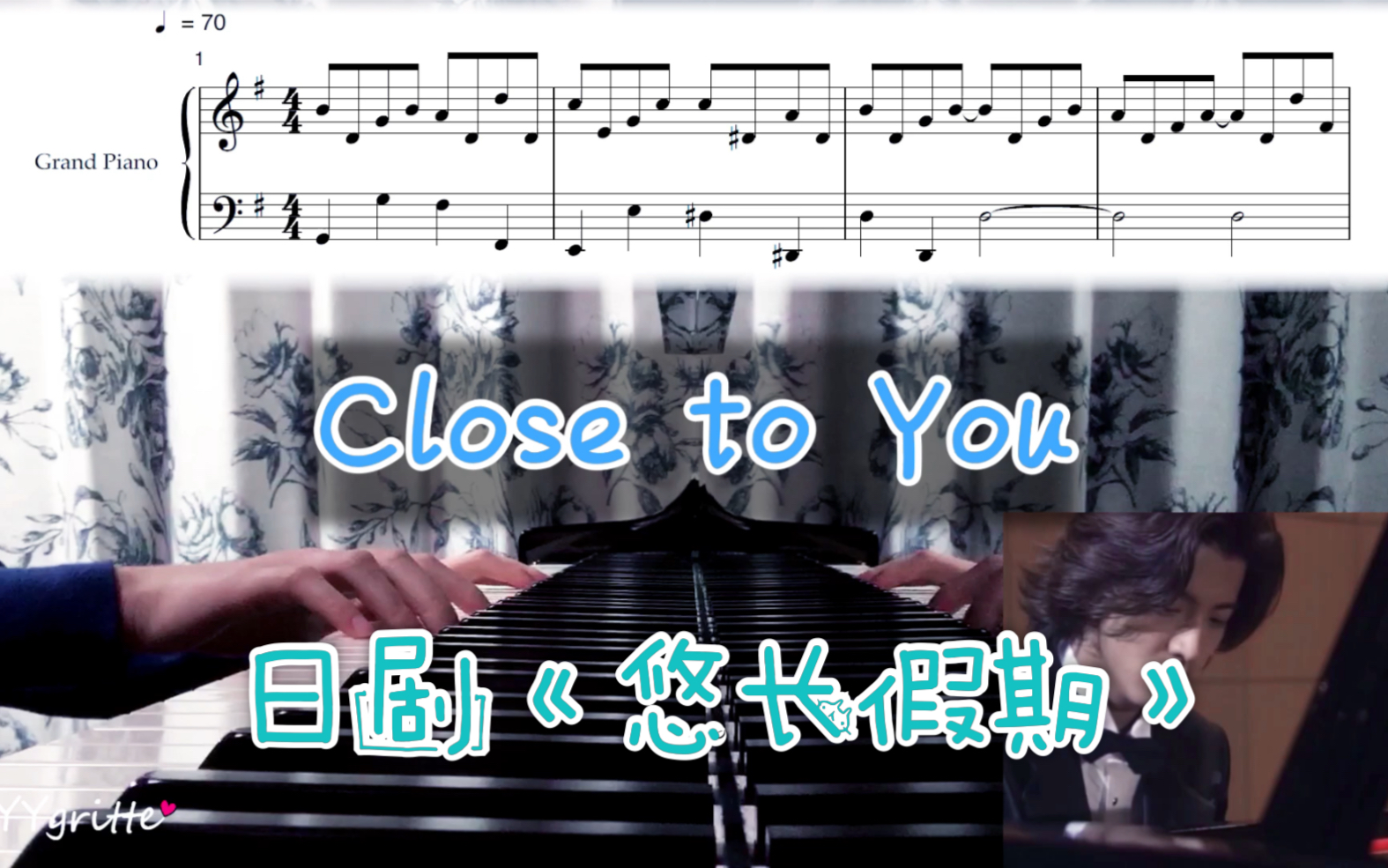 日剧悠长假期插曲Close to you附钢琴谱 木村拓哉x山口智子_哔哩哔哩_bilibili