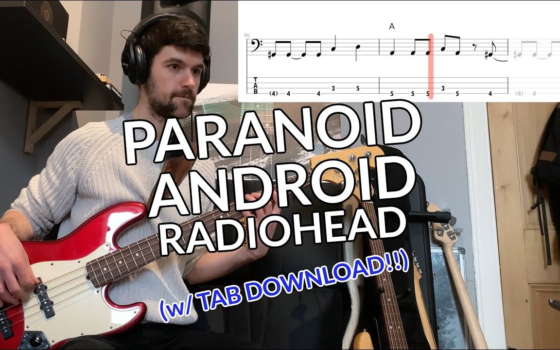 Radiohead - Paranoid Android (Bass Cover) [附Tabs谱] - 视频下载 Video Downloader