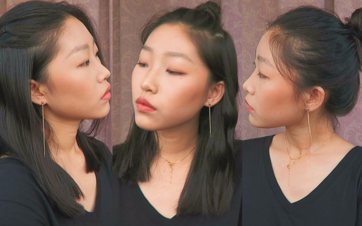 ♥xxoKate♥中长发返校发型分享｜半丸子头_哔哩哔哩_bilibili