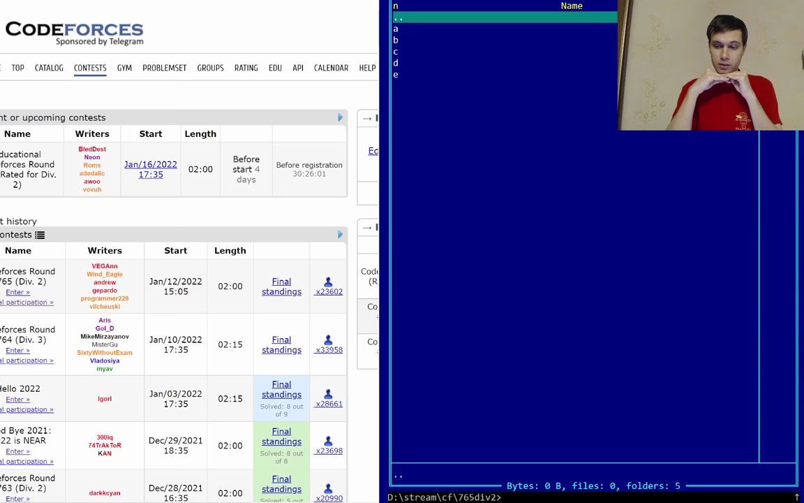 看tourist一边解说一边切题，codeforces round765 div2_哔哩哔哩_bilibili