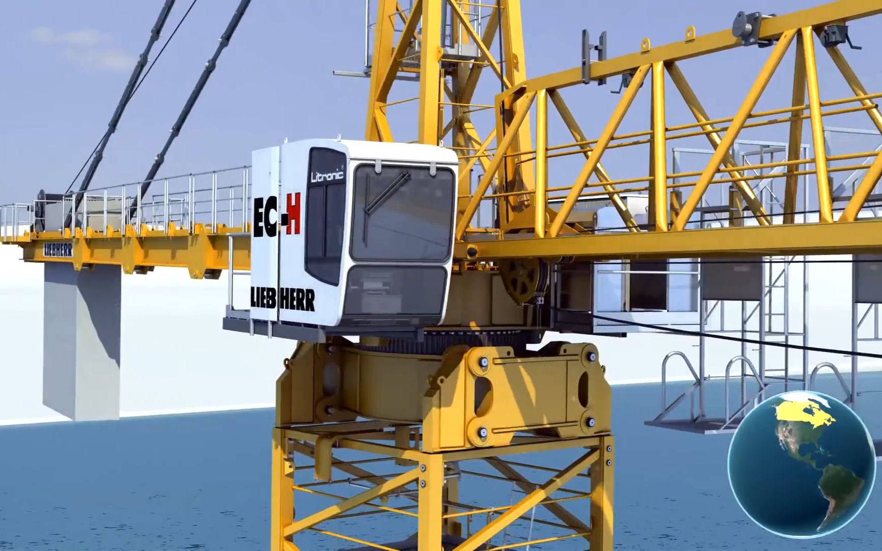 利勃海尔 Liebherr LRH 600 打桩机3D动画演示