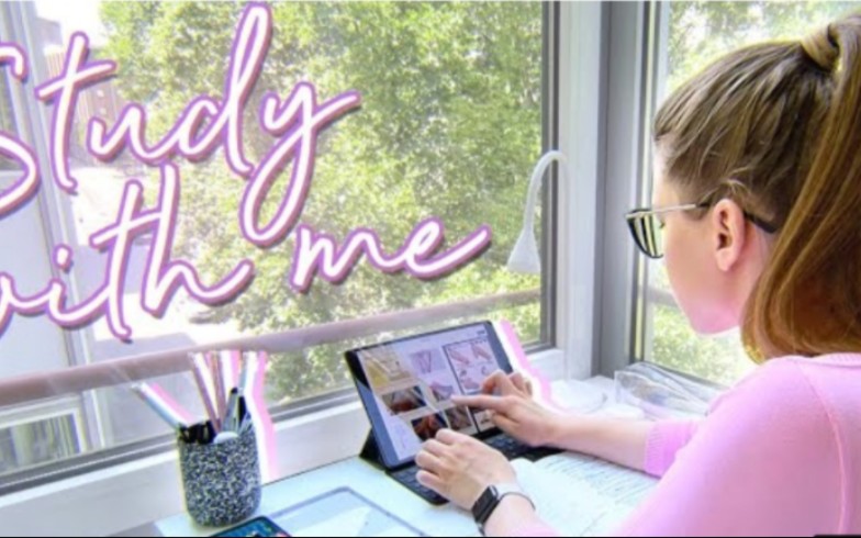 【study with me】美国女孩的窗边学习陪伴|阳光明媚的日子一起学习吧|实时学习2,无音乐,无休息|Anastasiki-地球之夜 ...