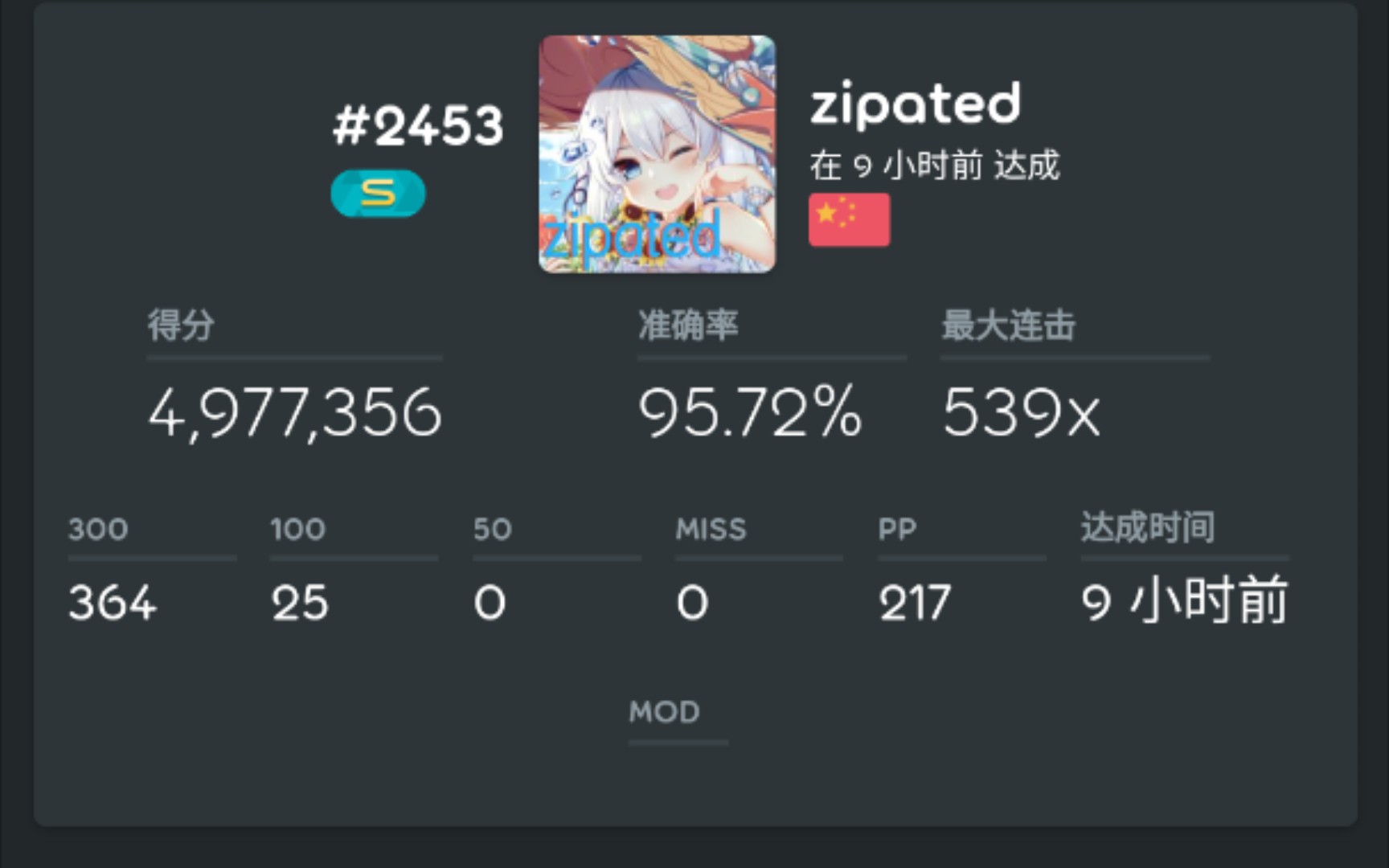 [osu!]Kokoro ga Odoru Herb Tea yoo [MUMEI_ver.SP] fc(?) 217pp_哔哩哔哩 ...