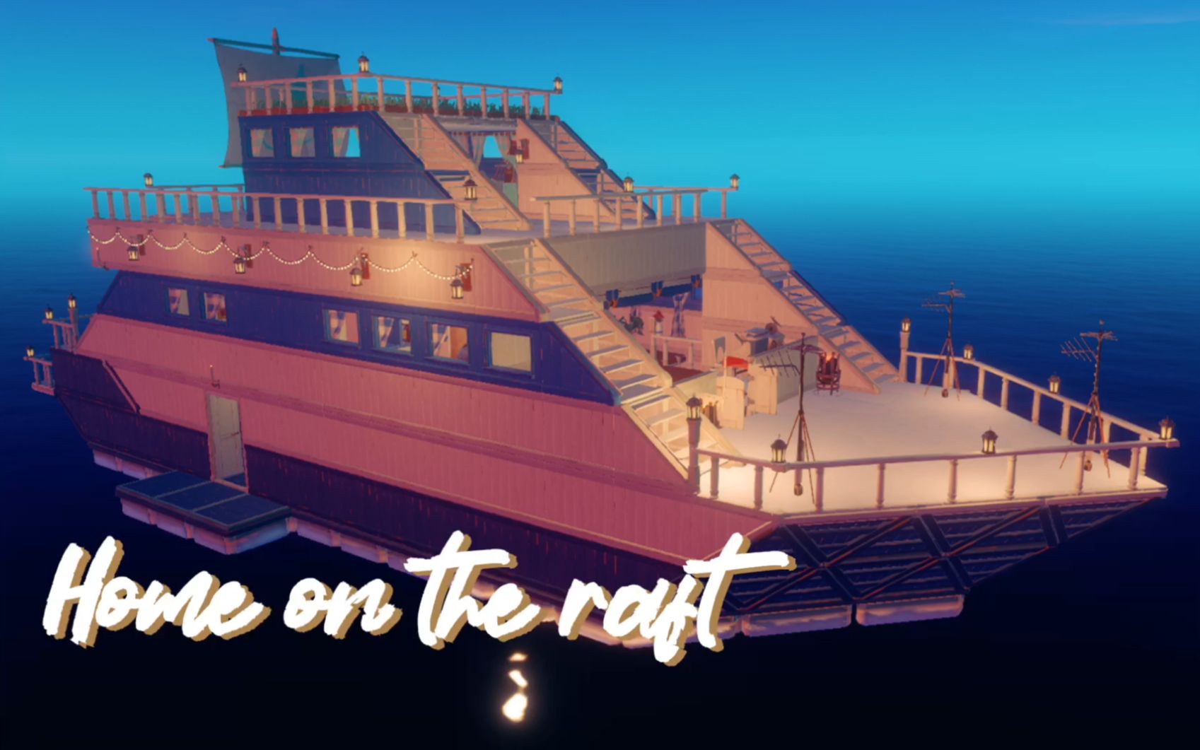 Raft 6月20日更新终章：（攻略）我们把小boss吊在了我们的船头做装饰哈哈