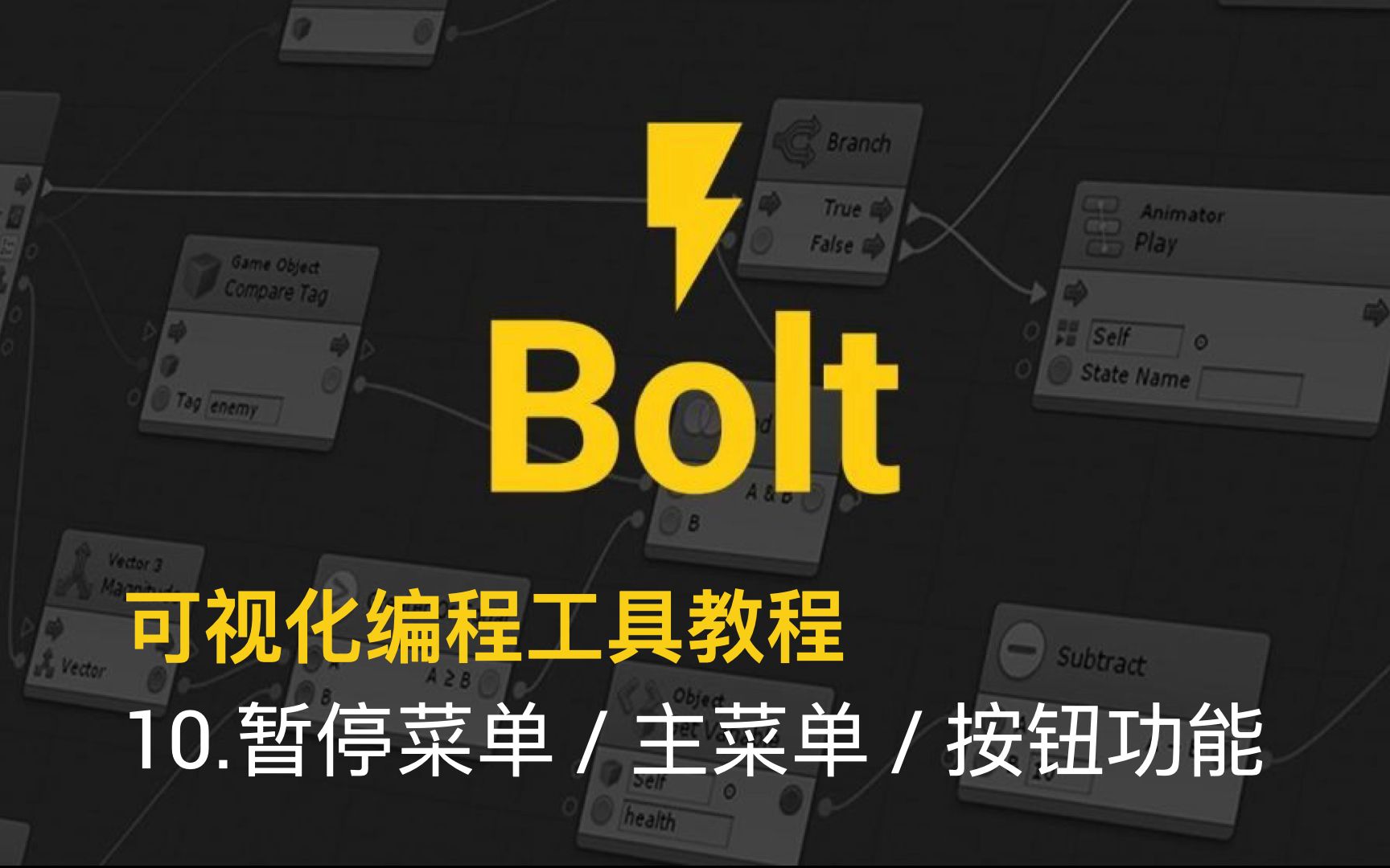 [Unity教程]-Bolt合辑-可视化编程工具系列教程 - 10.制作菜单及UI互动_哔哩哔哩_bilibili