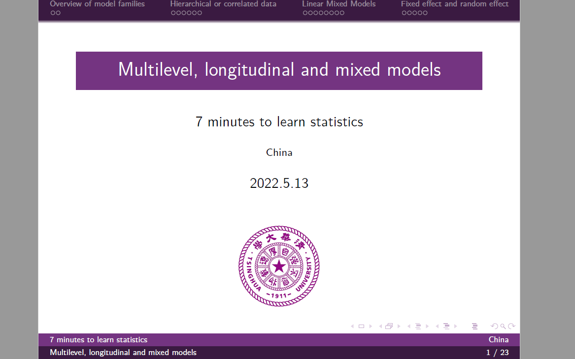 多层次、纵向及混合模型 - Multilevel, Longitudinal and Mixed Model-刘褶褶-生物信息学-哔哩哔哩视频