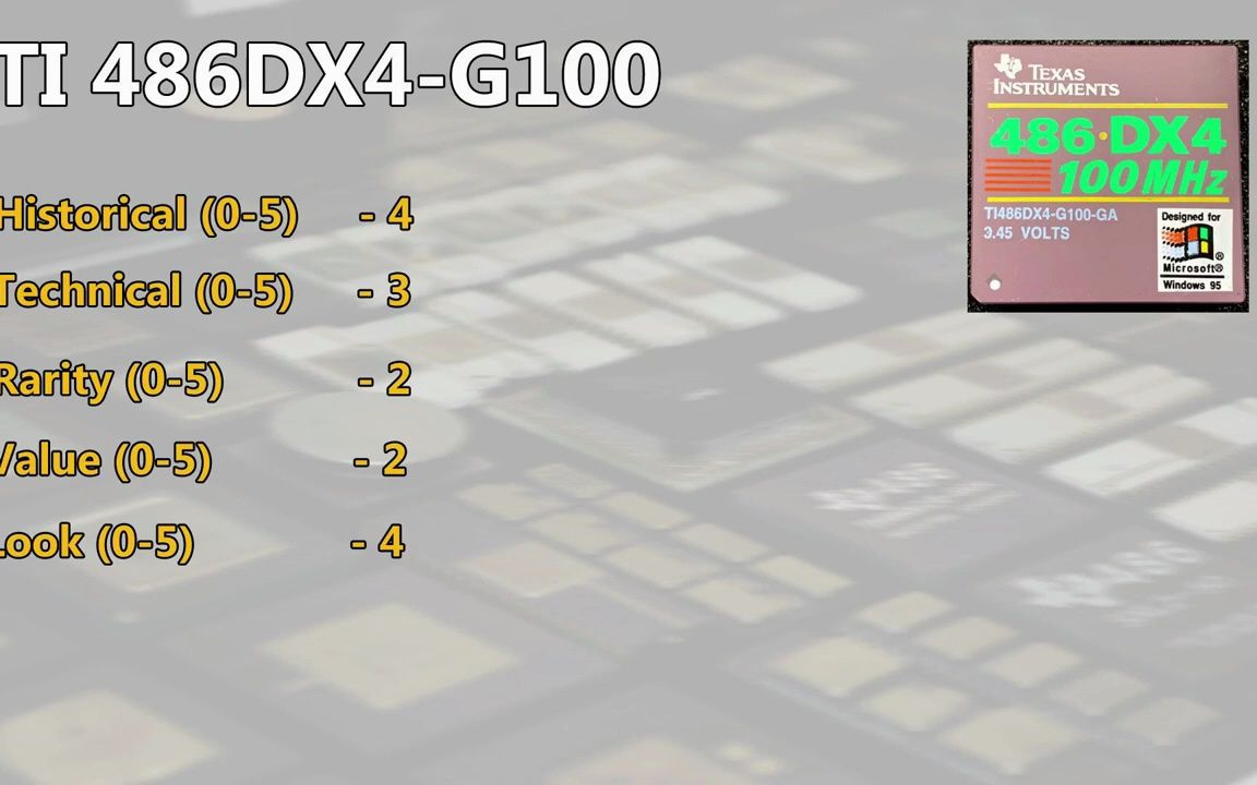 TI 486DX4-100 CPU 等级