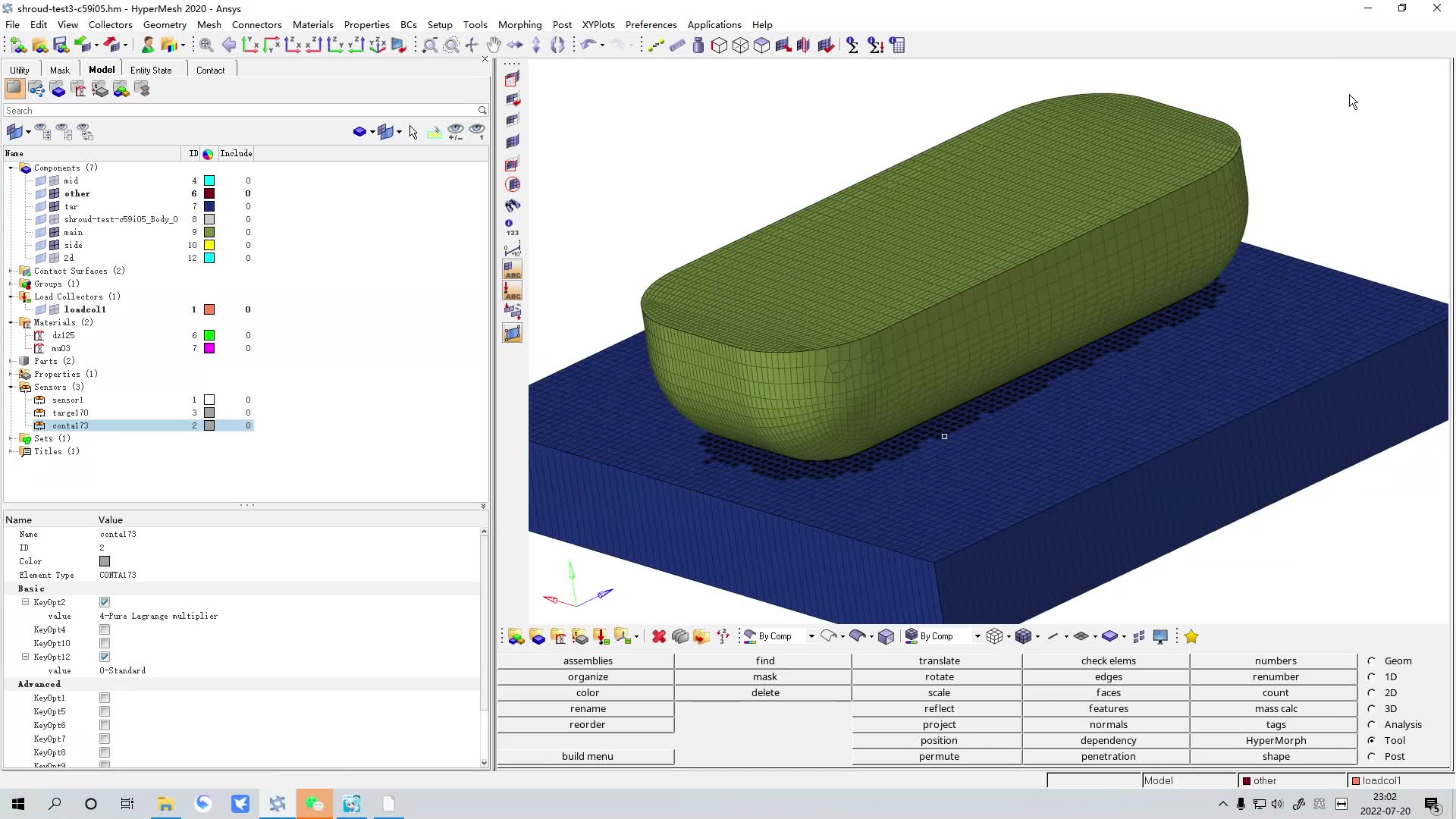 hypermesh 双圆角结构网格划分+新版hypermesh接触设置_哔哩哔哩_bilibili