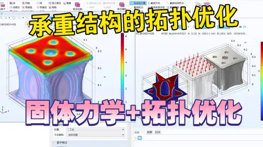 COMSOL 方形承重结构的拓扑优化 固体力学+拓扑优化_哔哩哔哩_bilibili