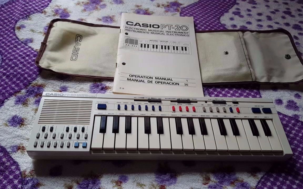 80年代产的卡西欧便携式迷你电子琴CASIO PT-20，无意中得到的。_哔哩哔哩 (゜-゜)つロ 干杯~-bilibili