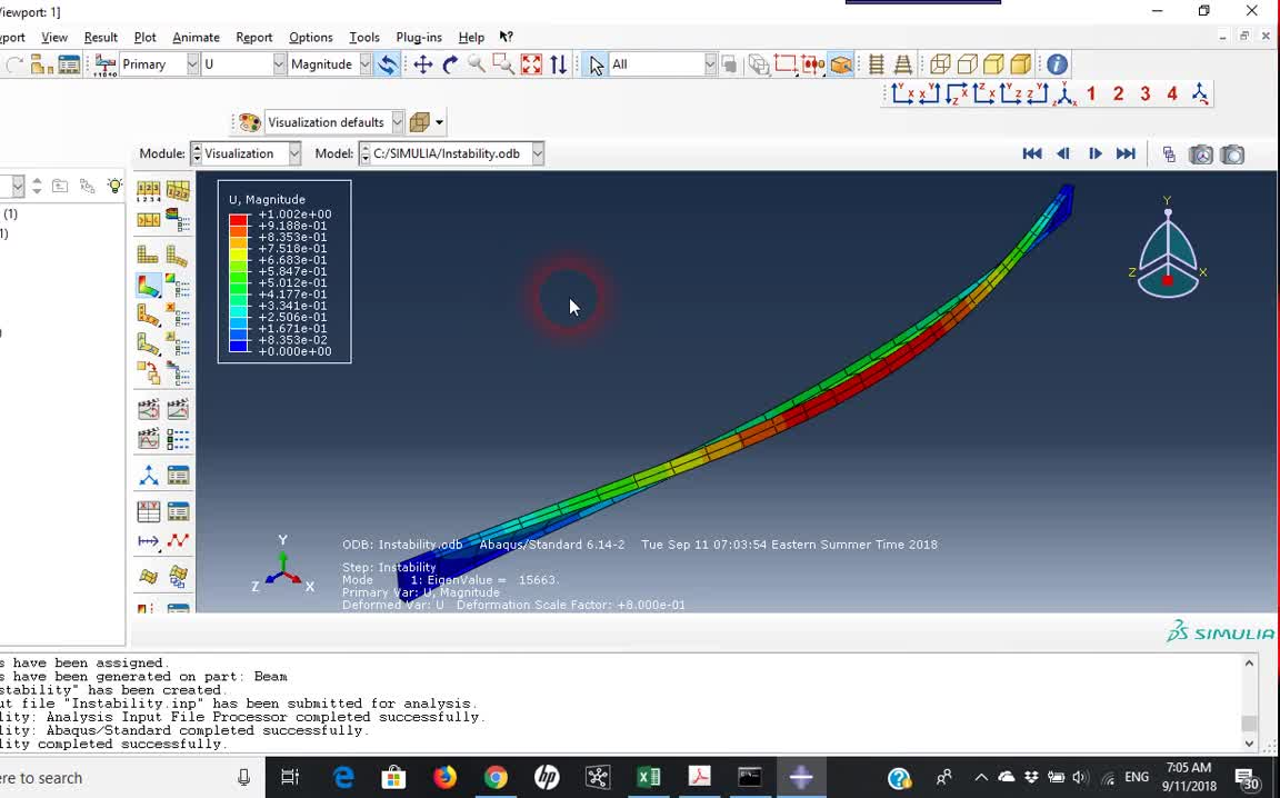 【Abaqus】简支梁线性屈曲分析实例 Torsional-Lateral Buckling Analysis of a Simple ...