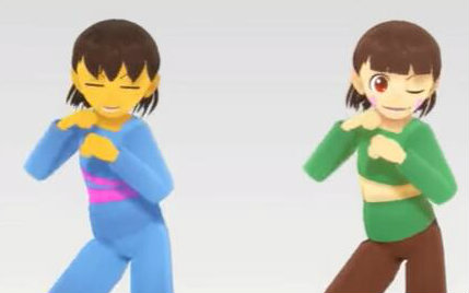 【MMD】传说之下—frisk chara新模型（2P）_哔哩哔哩_bilibili