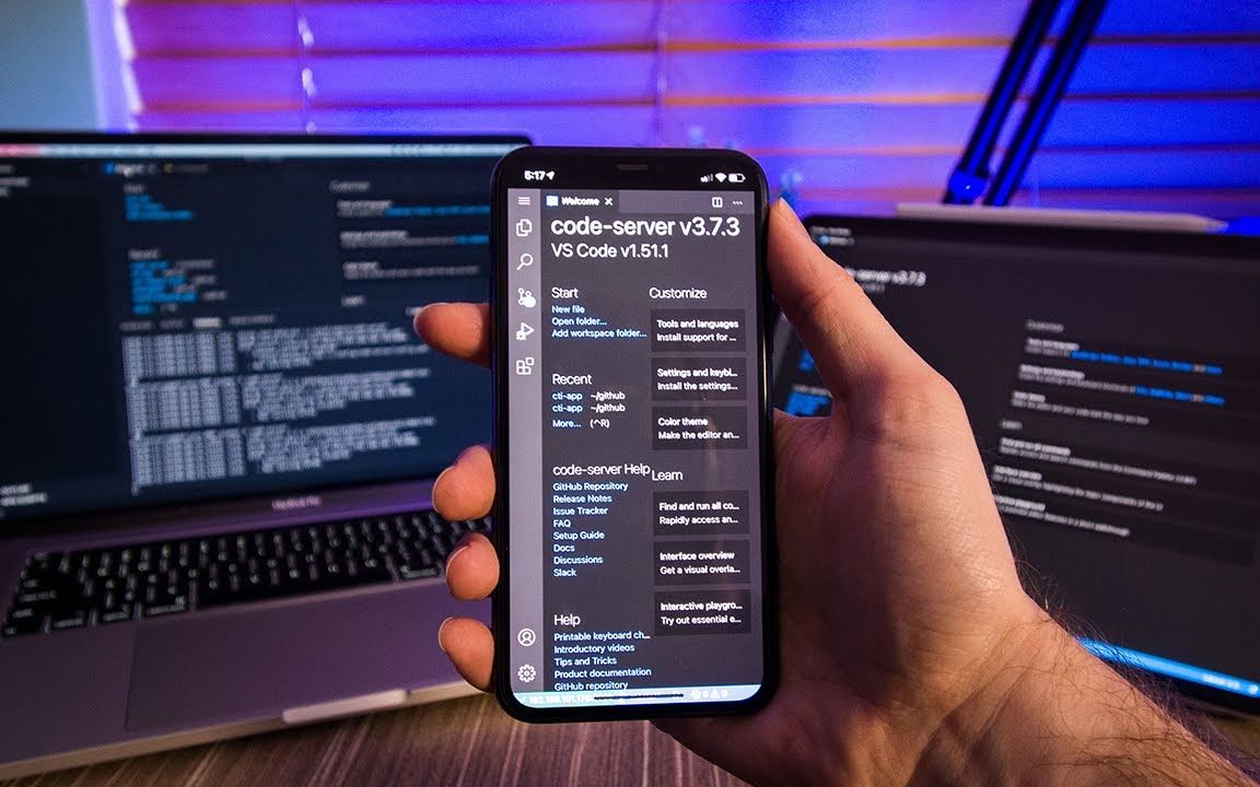 大神教你在手机上配置VS Code写编程，你学fei了吗？_哔哩哔哩_bilibili
