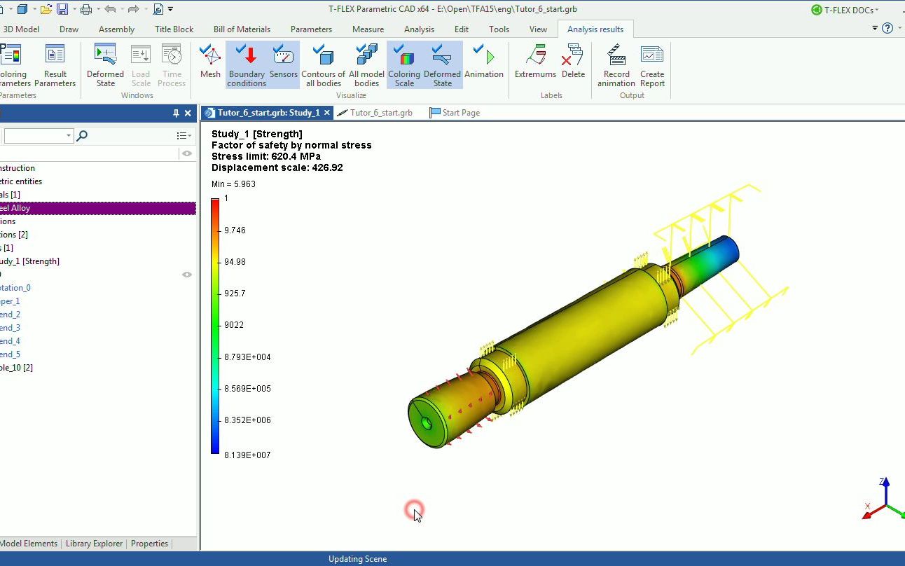 T-FLEX Tutorial 17 cae tutorials_analysis Tutor_6_哔哩哔哩_bilibili