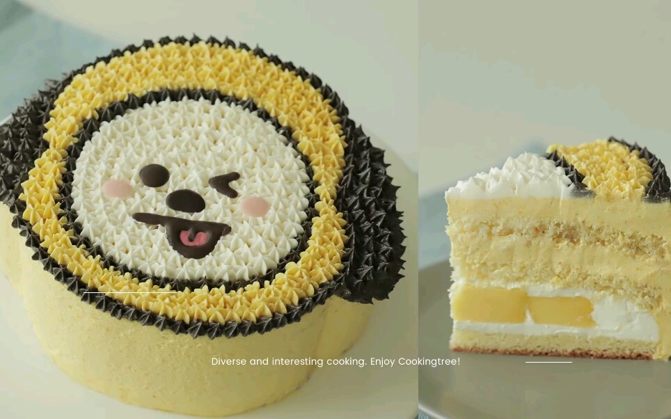 【BT21】【cooking tree助眠】超绝可爱防弹崽崽CHIMMY芒果蛋糕的制作_哔哩哔哩_bilibili