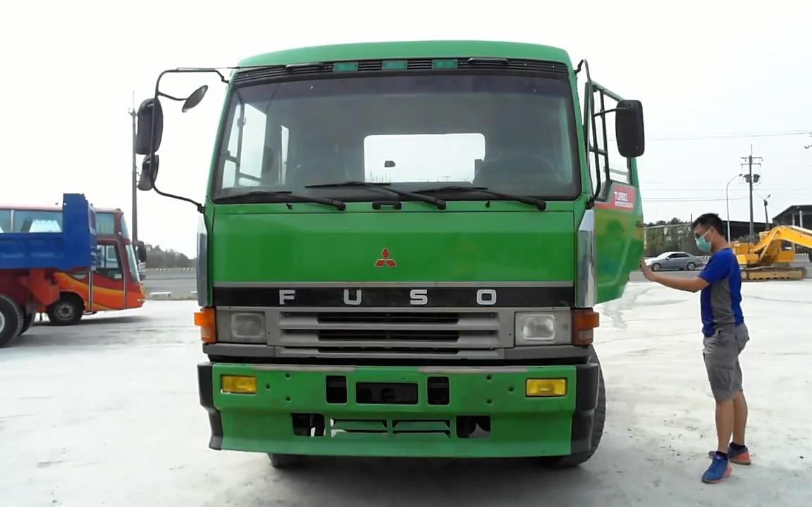 【塩大汽車】1992年 三菱FUSO FP 35吨级牽引车(6D22)_哔哩哔哩_bilibili