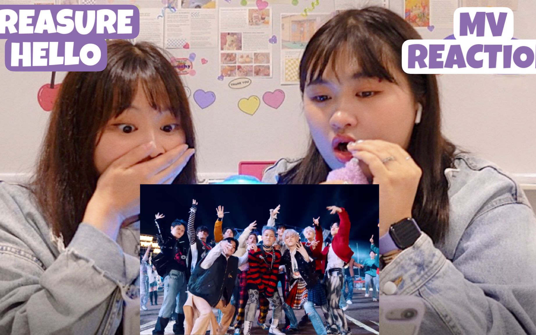 【TREASURE】期待值拉满！宝石盒新MV“hello”reaction_哔哩哔哩_bilibili