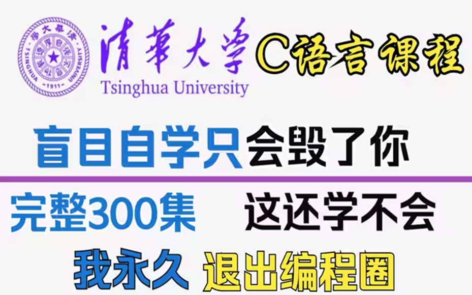 【少走99的弯路!】清华大学内部大佬为零基础量身录制的c语言教程!全程干货不废 哔哩哔哩