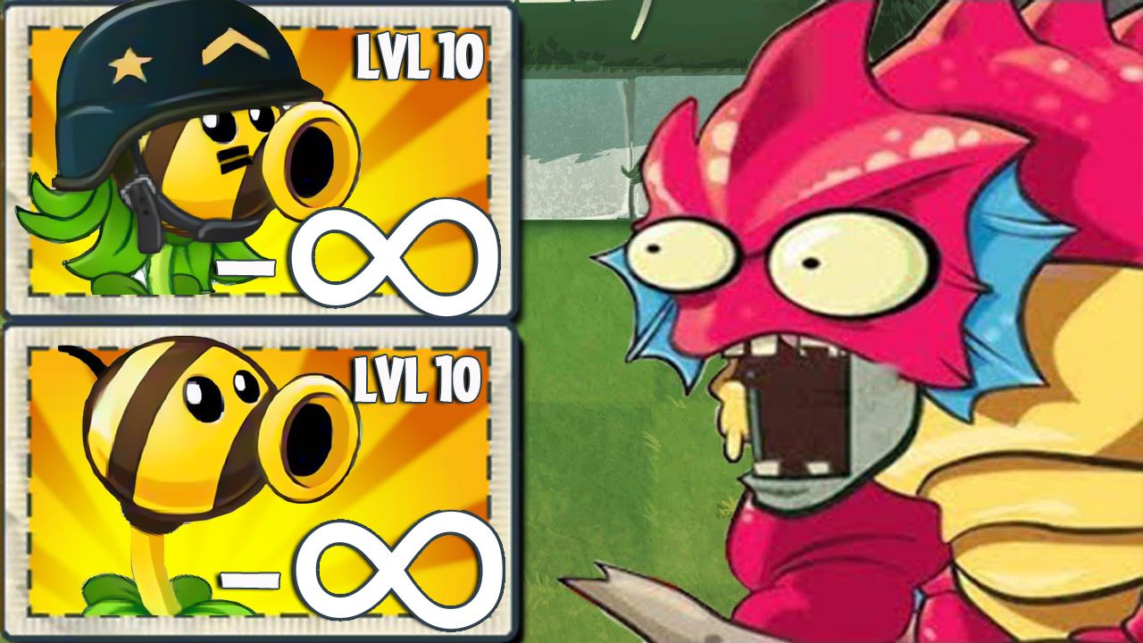 PvZ 2 Power Up Infinite - 5株植物 vs 100个深海巨人僵尸 - 谁会获胜？-MSGames-MSGames-哔哩哔哩视频