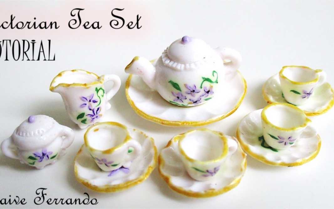【粘土】微型维多利亚茶会 用黏土diy制作茶具/陶器教程|| Maive Ferrando_哔哩哔哩_bilibili