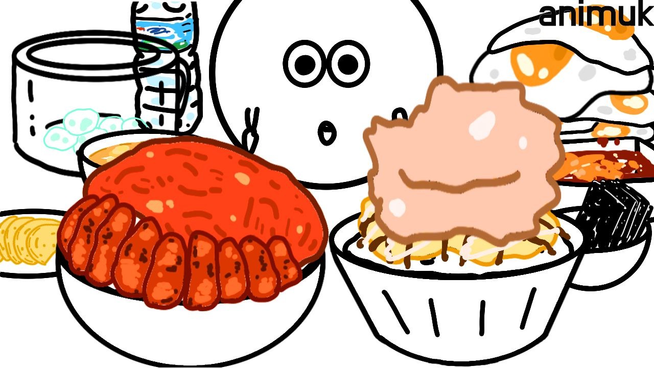 尝试最好的两种口味的盖饭【治愈减压美食动画】-圆团是吃货animuk-圆团是吃货animuk-哔哩哔哩视频