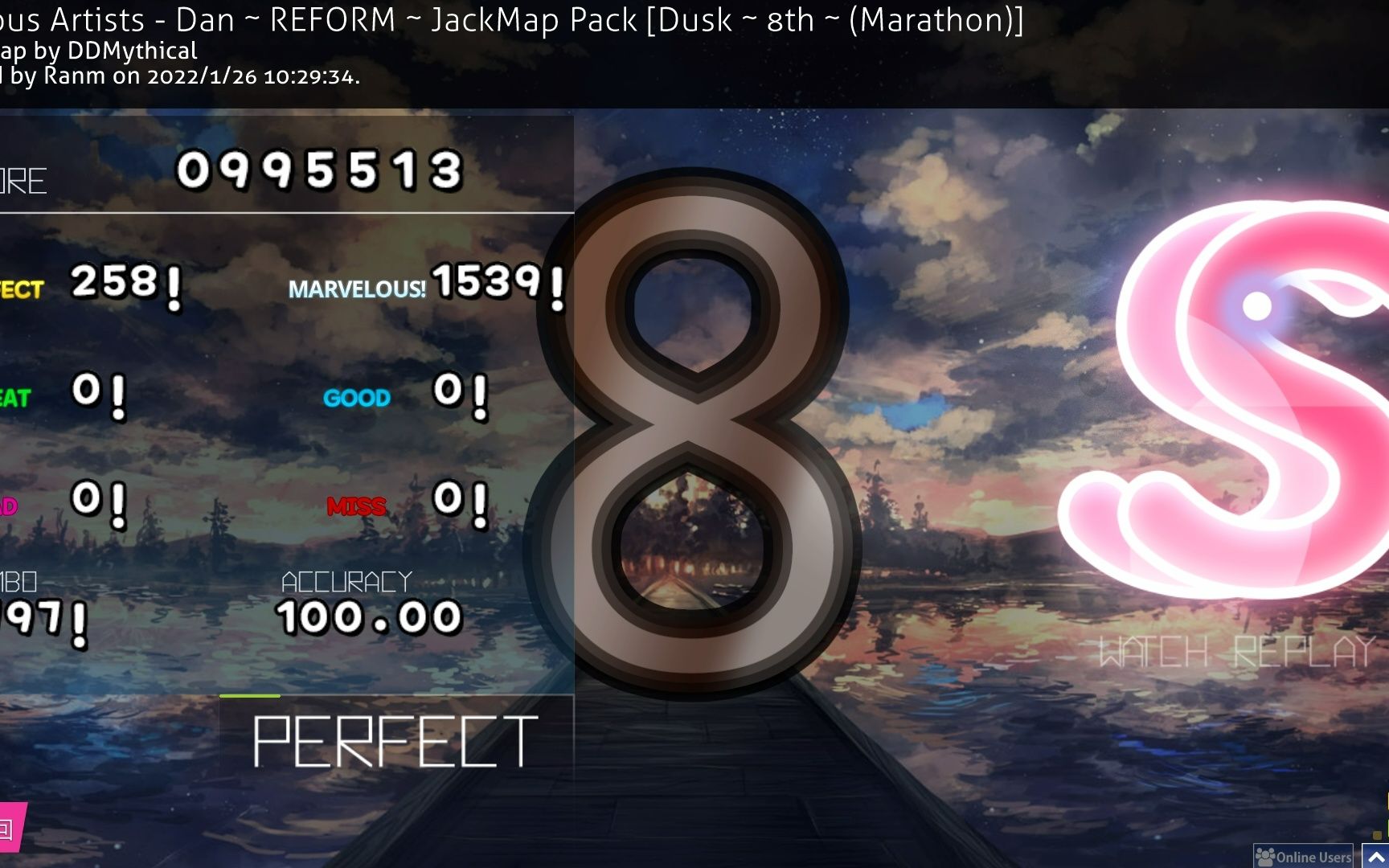 [o!m] 8dan叠 Dusk 100% SS_OSU