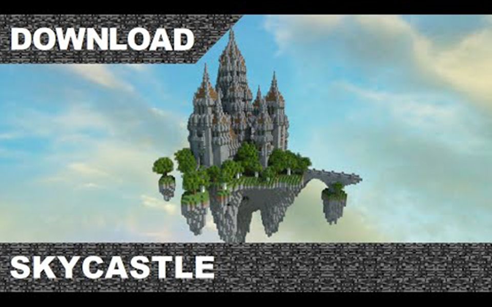 【Trydar】Minecraft我的世界 悬浮空中城堡建造分享加群下载（授权搬运）_哔哩哔哩_bilibili