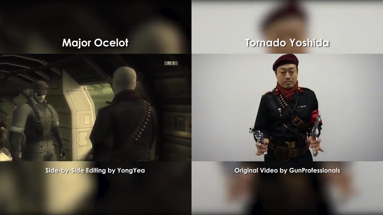 合金装备3 左轮山猫动作捕捉演员旋风吉田 Major Ocelot VS Tornado Yoshida Side-by-Side ...