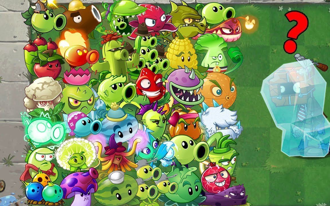 PvZ 2 - 随机所有植物 1 通电对抗冰冻砖头僵尸-MSGames-MSGames-哔哩哔哩视频