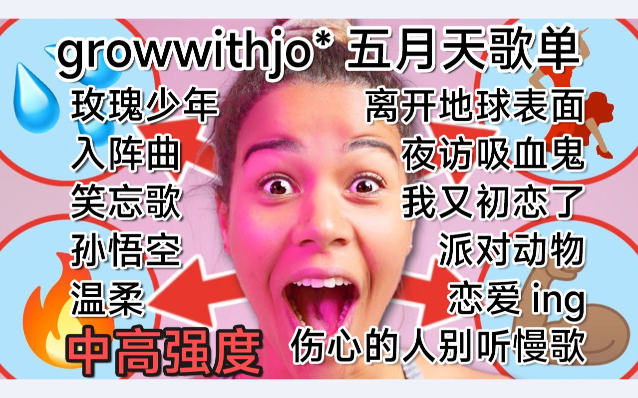 【growwithjo*五月天】45分钟高强度暴汗HIIT燃脂训练 五月天专场歌单 （华语歌单*growwithjo）-肥肥昊昊-肥肥昊昊-哔 ...