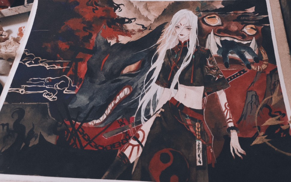 【水彩过程】画画我家绝美oc（第三首bgm莫名踩点hhh）_哔哩哔哩_bilibili