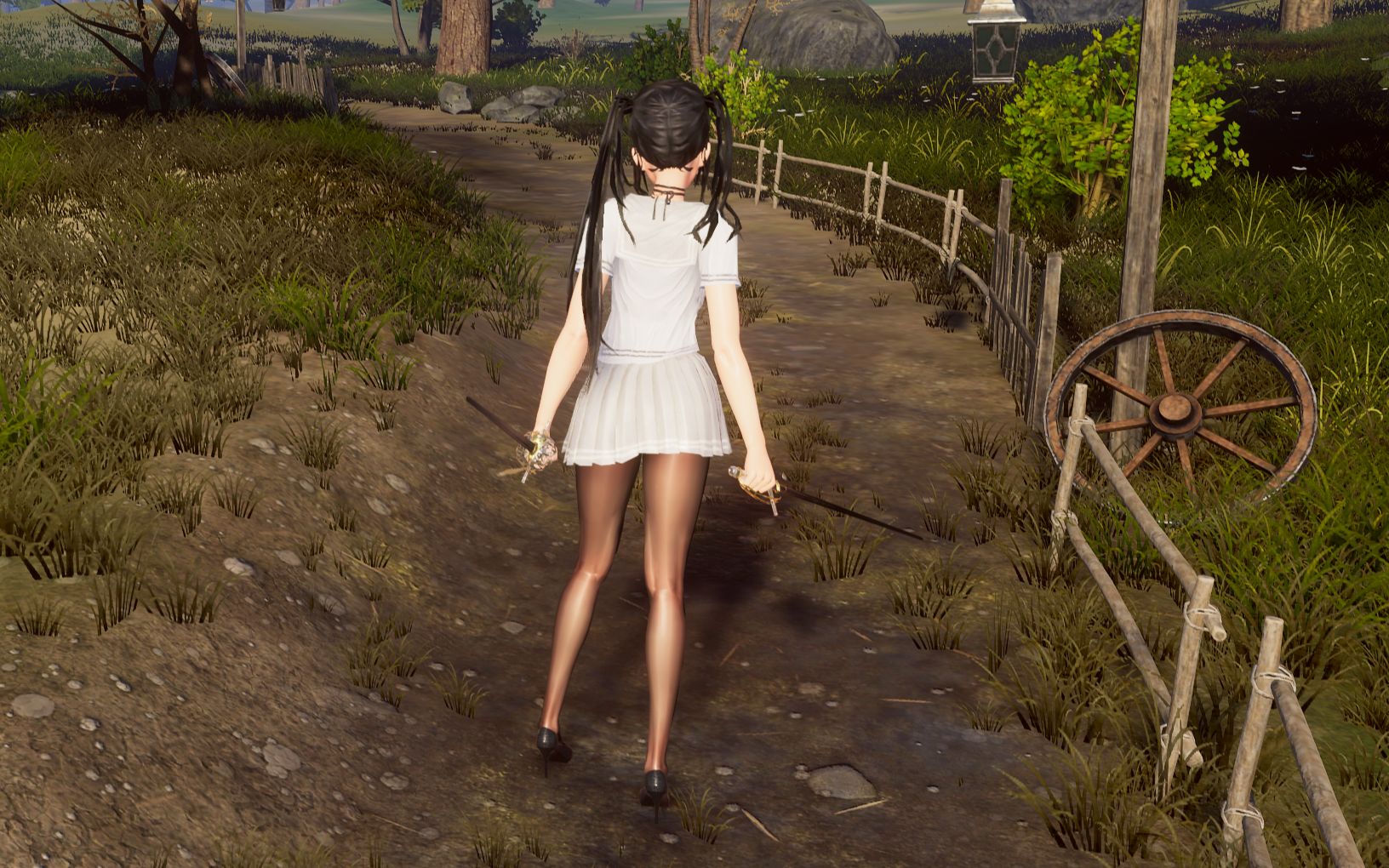 [百鬼夜行：剑姬无双 Sword x Hime] 3D 美少女 动作ACT 日语CV 双马尾黑丝JK yyds！！ - 视频下载 Video Downloader