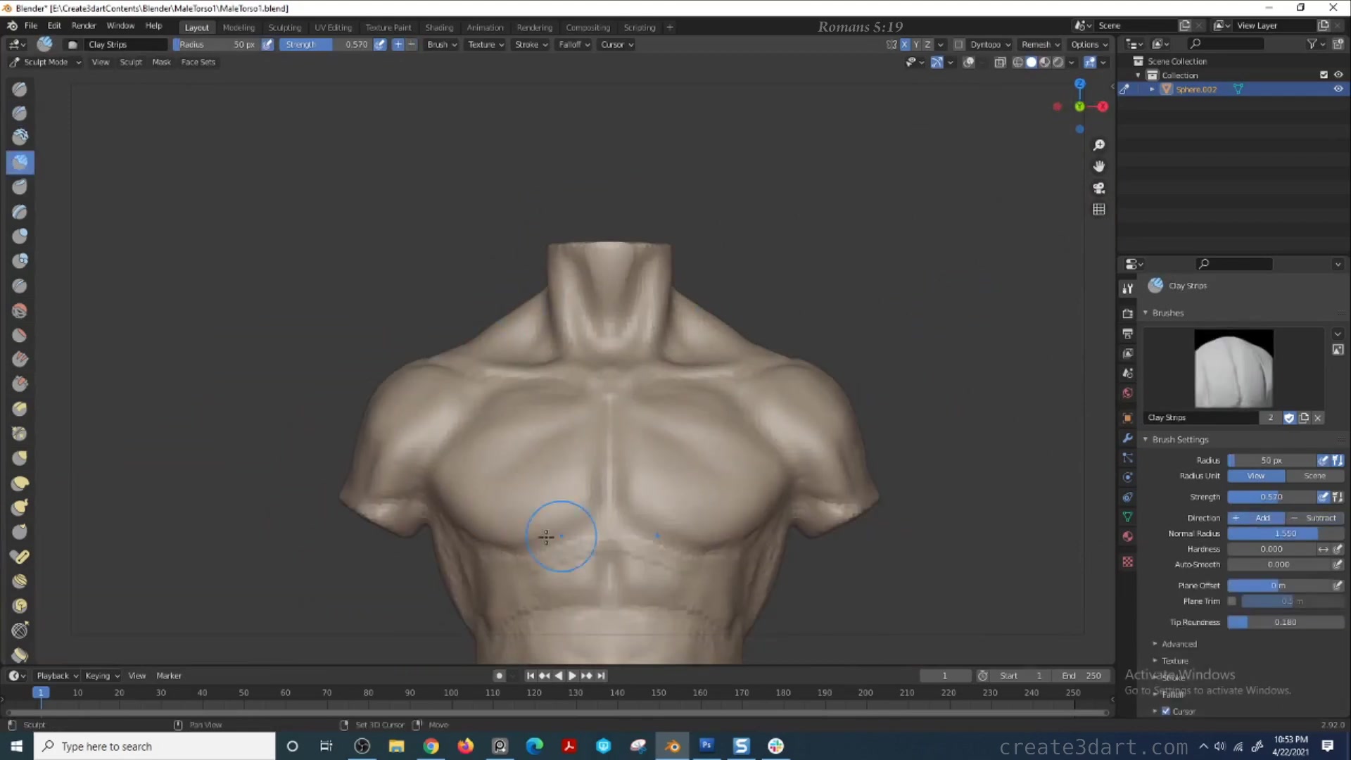 Sculpting male Torso in Blender_哔哩哔哩_bilibili