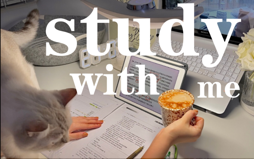 Study With Me｜越是难熬的时候越不能消沉｜新台灯｜400次丝绒拿铁｜实时学习1h｜倒计时｜lofi氛围音乐-淡紫白桃-淡紫白桃-哔 ...