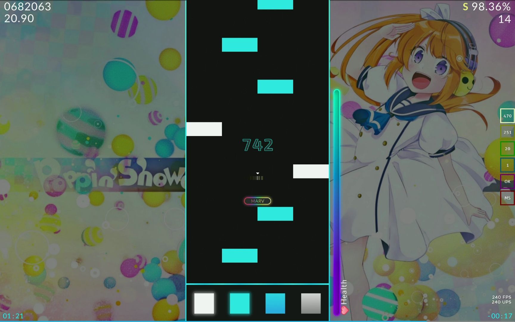 捏麻麻的，总算全连了，我是超级音游王（不是）【osu！mania / 4k】ESM 难度4星