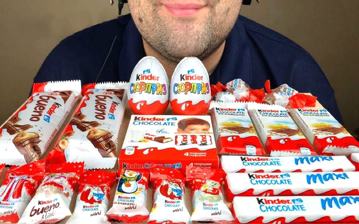 Russian Eating ☆ Kinder巧克力派对 食音咀嚼音（新）_哔哩哔哩_bilibili