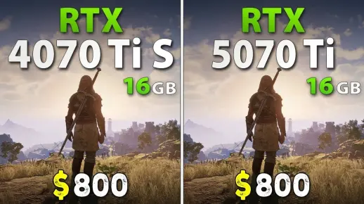 【4K60帧】RTX 5070 Ti vs RTX 4070 TiS | 4K分辨率16款游戏对比测试 | 作者：BENCHMARKS FOR GAMERS_哔哩哔哩_bilibili