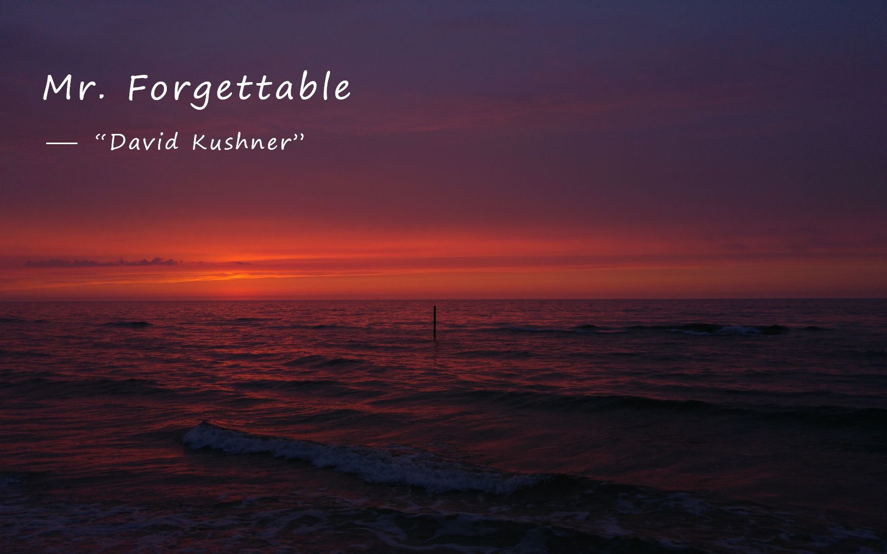 “请享受无法回避的孤独”《Mr. Forgettable》-聆听最好的世界-聆听最好的世界-哔哩哔哩视频