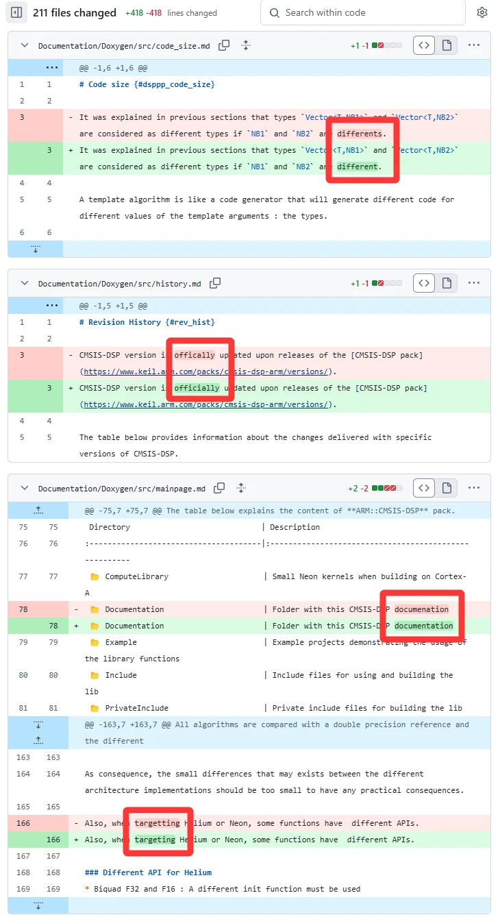 这是什么操作，CMSIS-DSP通过CodeSpell大范围更新拼写错误 - 哔哩哔哩
